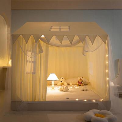 新小房子蚊帐ZYT17218家202新款儿用童防摔围栏室内床上蒙5古包帐