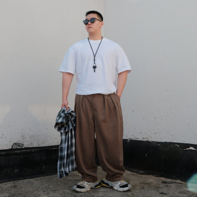 阔春秋冬长垂感宽松锥形西裤