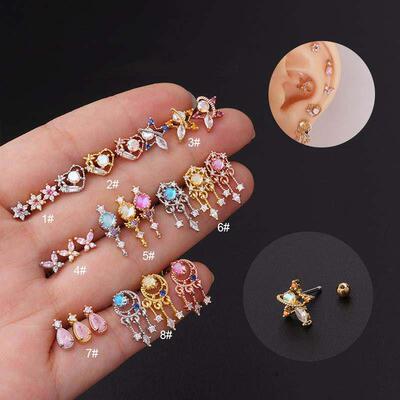 Color ear bone studs 20G stainless steel piercing earrings