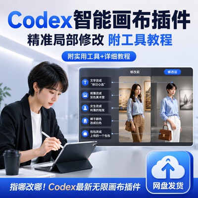Codex智能无限画布插件精准局部修改送详细工具教程网盘发货