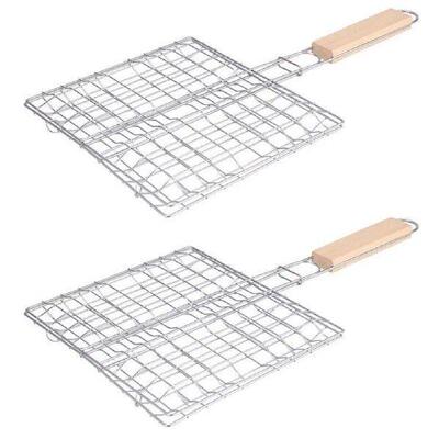 2 PCS Barbecue Grill BBQ Charcoal Stainless Steel Net