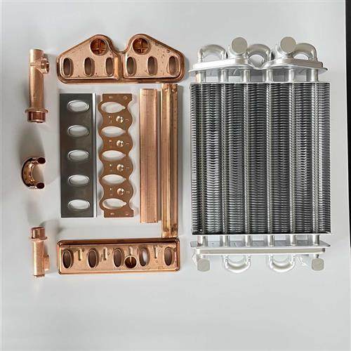 定制热交换器铜管铜、铝、复合材料翅片单套管吸热降温散热_虎窝淘