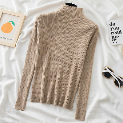 纯色针织套头衫修身毛衣