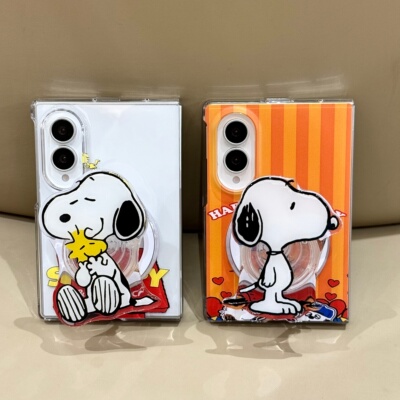 创意磁吸卡通史努比适用于三星GalaxyZFold8Ultra手机壳ZFold6可爱少女心折叠屏Fold7/W24防滑小众全包保护套