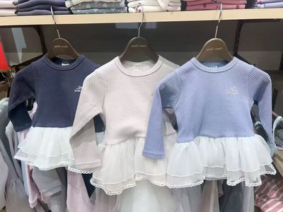 【沫沫家】出口日单PM女童上衣裙纱裙刺绣春秋款宝宝公主裙洋气