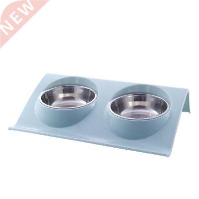 Stainless steel pet bowl Silicone Bone Pet Bowl with No