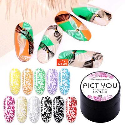 5g Nail Stamping Gel Polish Black White Stamp Print Oil UV