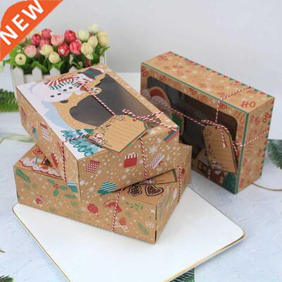 3/6/12Pcs Paper Gift Boxes Christmas Present Muffin Snacks