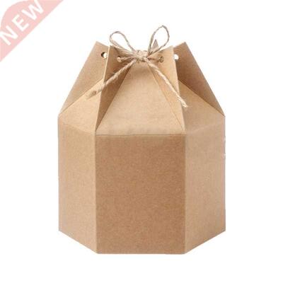 50Pcs Kraft Paper Package Cardboard Box Lantern Hexagon Cand