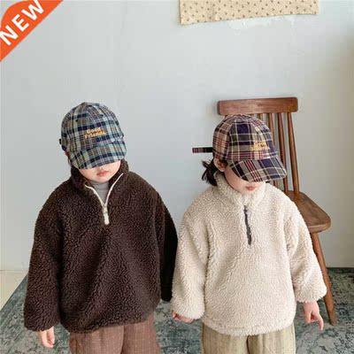 Wnter unsex fleece thcken hgh collar sweatshrts boys an