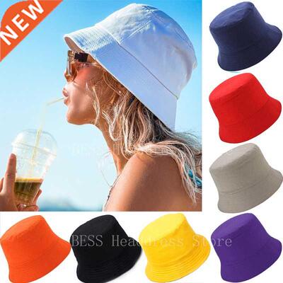 New Unisex Cotton Ladies Bucket Hat Women Summer Sunscreen P