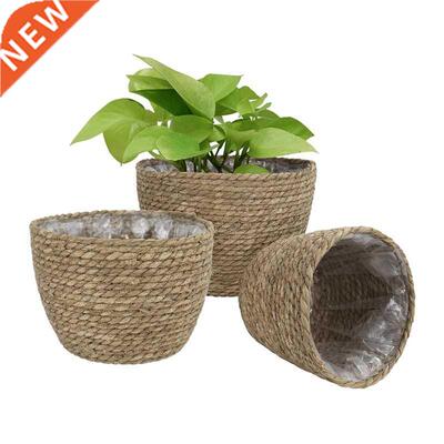Seagrass Planter Basket Set Of 3 Indoor Outdoor, Flower Pots