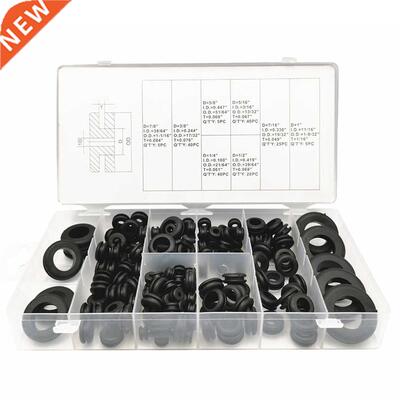 180PCS/Box Black Rubber Grommet Firewall Hole Plug Eyelet Se