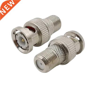 2Pcs BNC Male Plug to F Female Jack RF Coax Adapter Metal Si