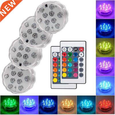 10 Led Remote Controlled RGB Submersible Light Battery Opera