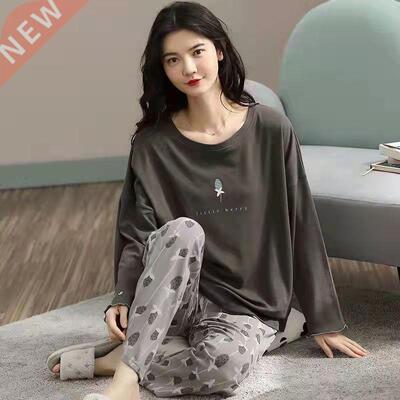 Pure Cotton Pajamas Women's Spring and Autumn Models Long-sl