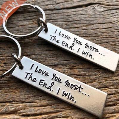 ? I Love You More car key ring the End I Win keychain valent