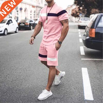 Ice Silk Comfortable Cool Men Tracksuit T-shirt Shorts Suit