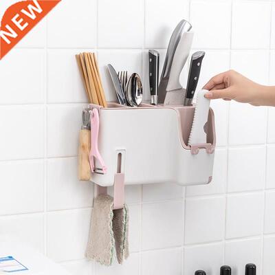 AWall-mounted chopstick holder drain knife spoon storage b