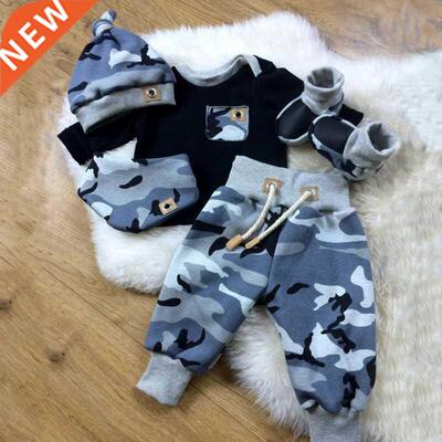 pudcoco New born kids Baby boy Pocket Decor 3Pcs cotton clot
