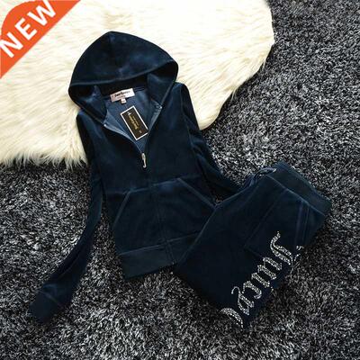 Spring/Fall 2021 Women's Brand Velvet Fabric Tracksuits Velo