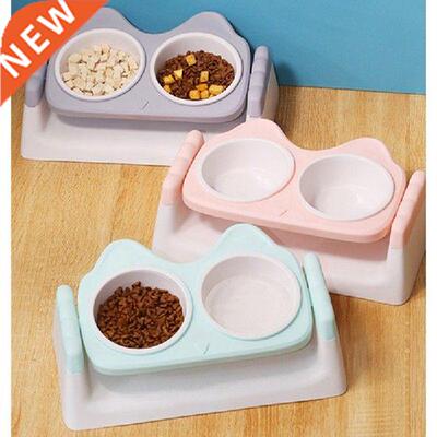 Double Pet Bowls Dog Food Water Feeder Pet Drinking Dish