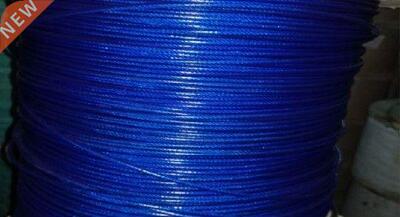 4MM, 30M blue PVC coated steel wire rope clothesline