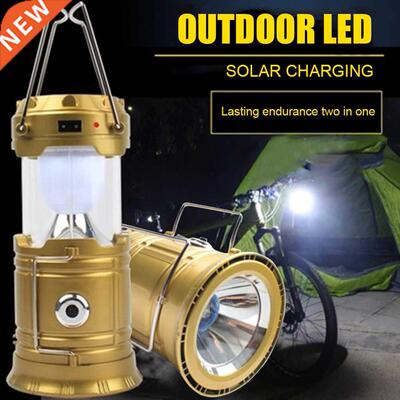 LED Solar Power Collapsible Flashlights Portable Lamp LED