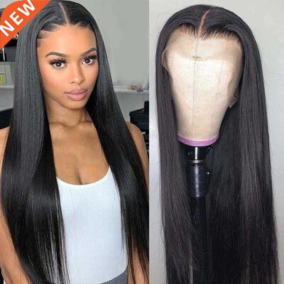 13x4 Straght Lace Front Wg Human Har 30 nch Transparent