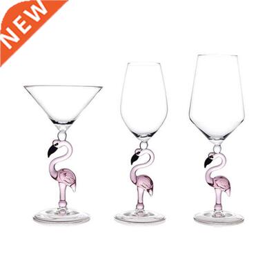 Pink Flamingo Martini Goblet Transparent Drinkware Cocktail