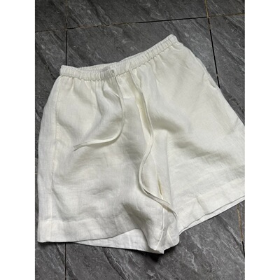 Solid color elastic waistband tied shorts 纯色松紧腰系绳短裤