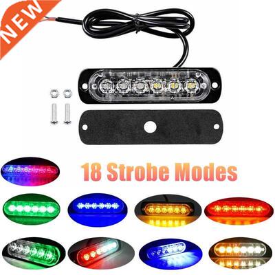6 LED 12-24V LED Strobe Light Warning light Car Grille Flash