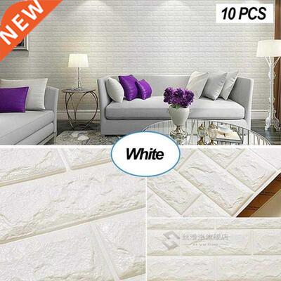 10pcs Self-Adhesive Wallpaper Faux Foam Real Bricks Effect W