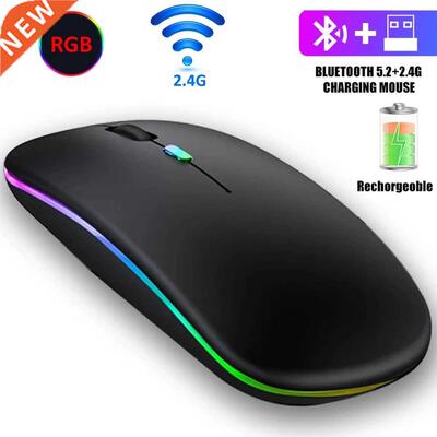 Wireless Mouse RGB Bluetooth Computer Mouse Silent Rechargea