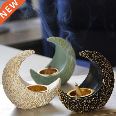 Moon crescent resin incense burner classical elegant