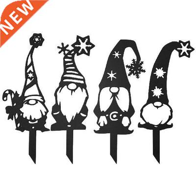 Garden Gnomes Statue Dwarf Stakes Metal Branch Gnome Garden