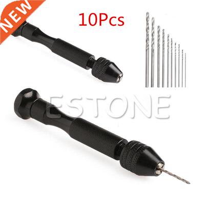 Mini Micro Hand Chuck + 10pcs Twist Drills Rotary Tools t15