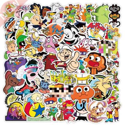 10/0/50pcs Classic 90s Cartoon Graffiti Travel Suitcase