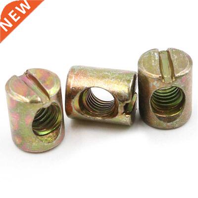 24 pieces M6 Barrel Nuts Cross Dowels Slotted Nuts for Furni