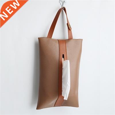 Chic Hangable Tissue Case Box PU Leather Home Car Towel
