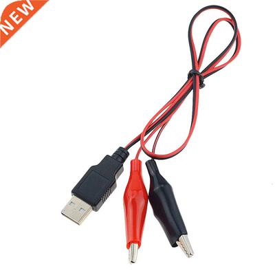 1PCS DC 5V Alligator Test Clips Clp to US Male Connector