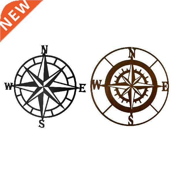Metal Compass Wall Decor Hollow-Carved Metal Compass Wall_虎窝淘