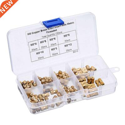 Suleve 3BN3 150Pcs 3 Knurled Brass Threaded Insert Nut