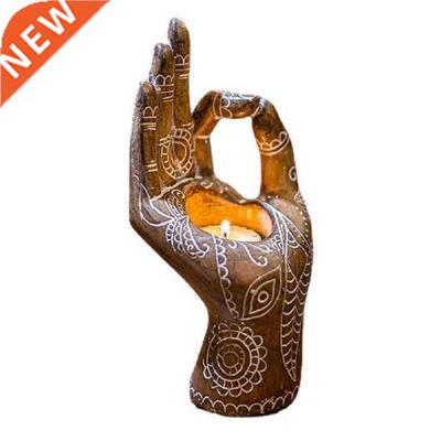Buddha Yoga Candle Holder Resin Ornament Lotus Gesture Hand