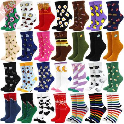 Women Socks Funny Cute Cartoon Fruits Banana Avocado Lemon E