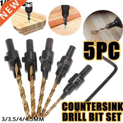 4pcs 6-16 Wood Woodworking 5 Flute HSS Countersink Drill Bit