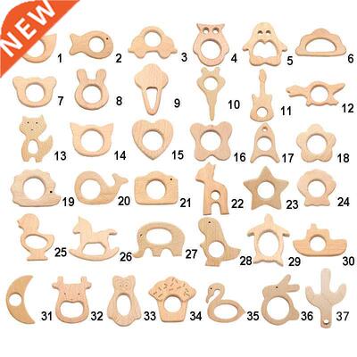 Chenkai 10PCS Wooden Elephant Sheep Airplane Heart Dinosaur