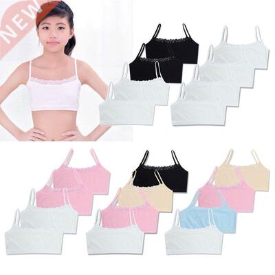 4pcs/set Lace Cotton Young Girls Training Bra Kids Vest Teen