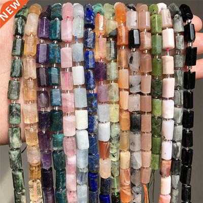 Natural Emeralds Agates Apatite Stone Beads Cylinder Shape L
