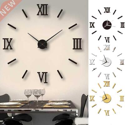 Wall Clocks 3D Mirror Effect Clock Acrylic Wall Sticker